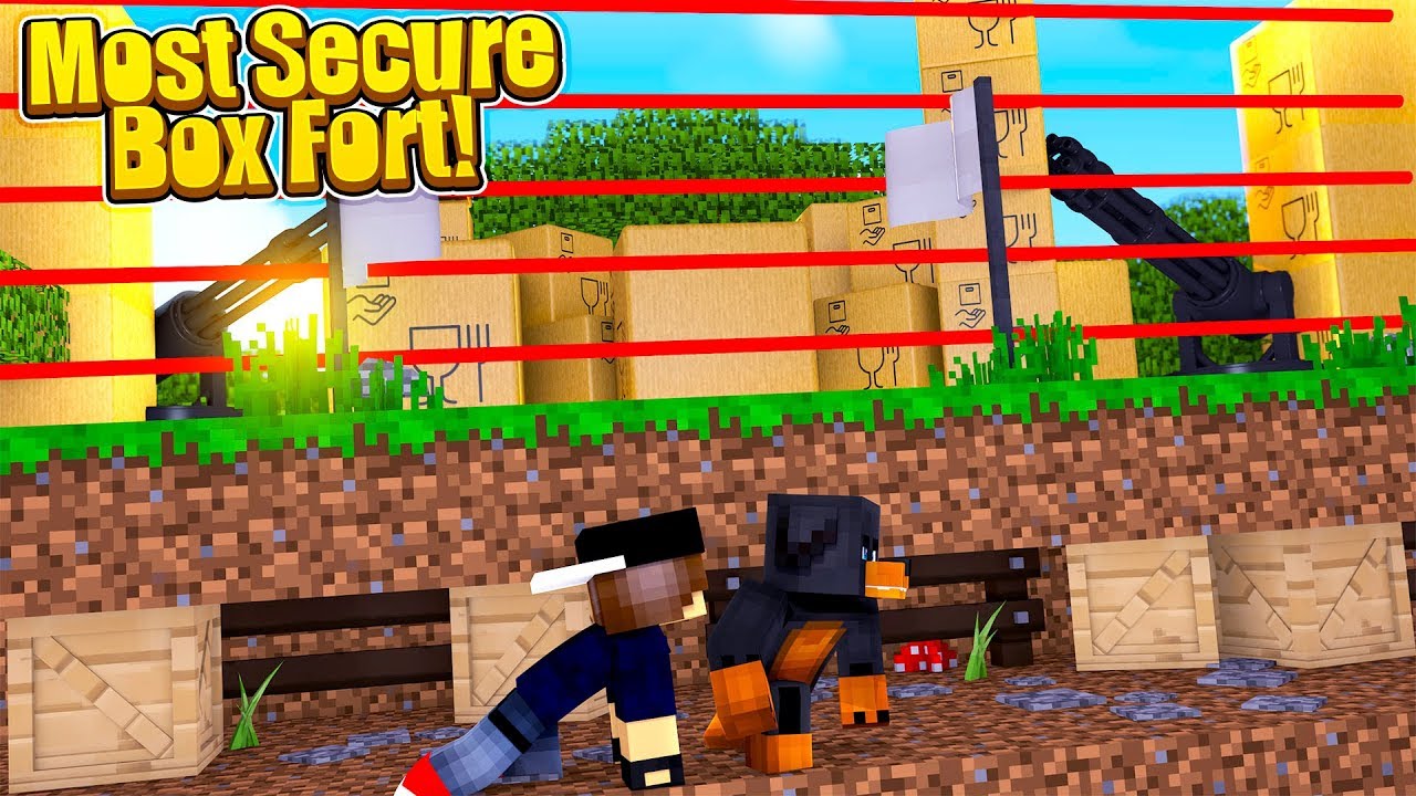 Minecraft BOX FORT CHALLENGE - BREAKING INTO THE MOST SECURE BOX FORT ...
