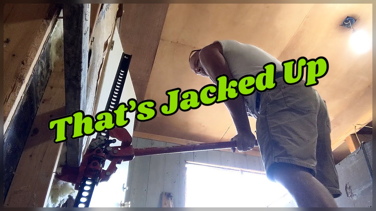 Shed Overhaul/Jacking Up Shed to Repair Walls - YouTube