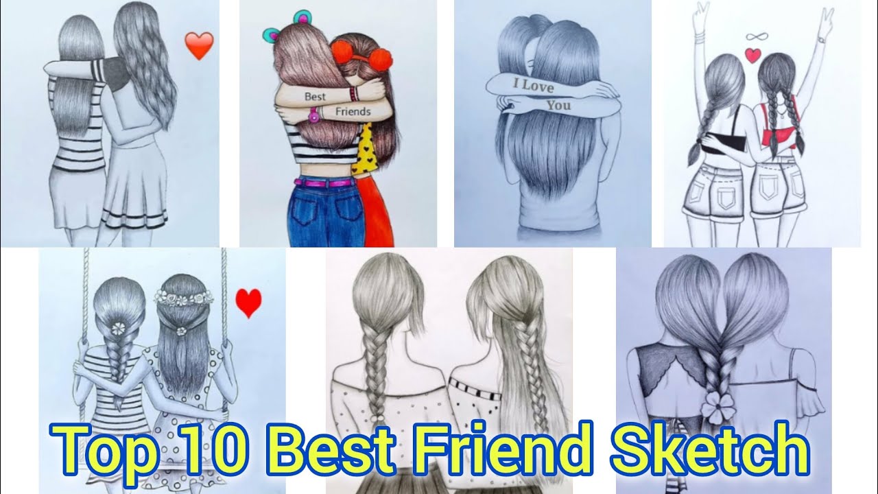 Top 10 Best Friend Sketch #sketch #drawing #art #viral #video # ...