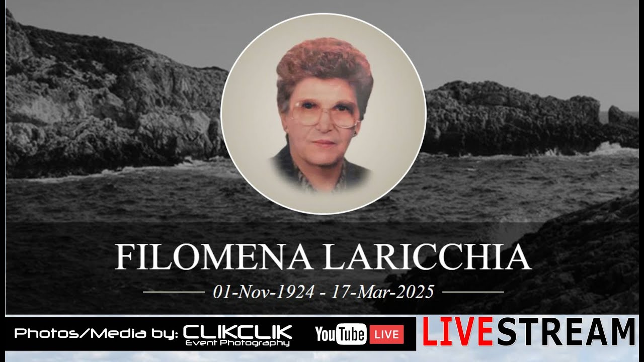 Funeral Livestream for Filomena Laricchia - YouTube
