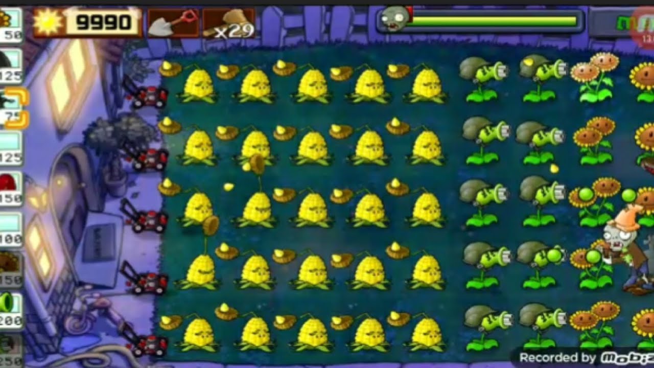 pvz / survival-night / strategy mode gameplay - YouTube