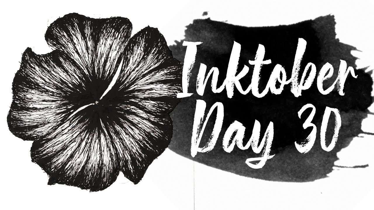 Inktober Day 30 // Inktober 2019 // Vinca Flower Drawing - YouTube