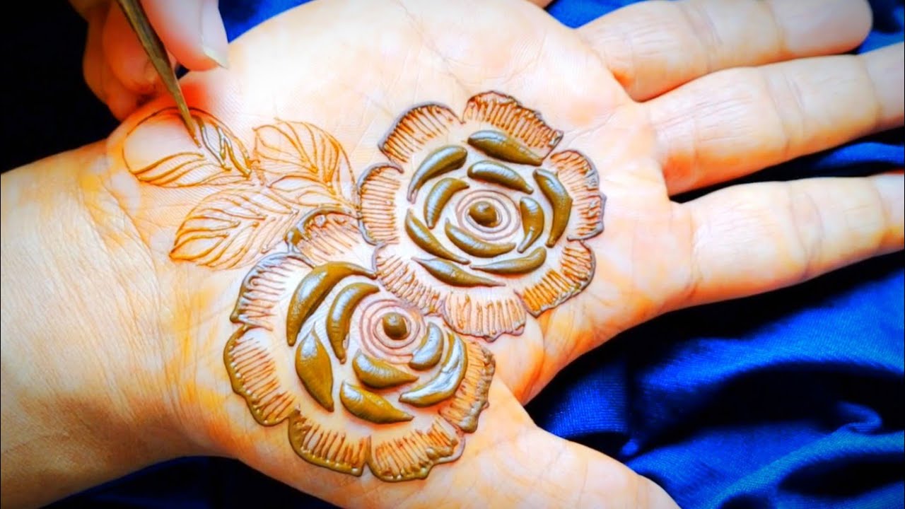 3D floral mehndi design for hands | 3D gulf mehndi design 2021 - YouTube