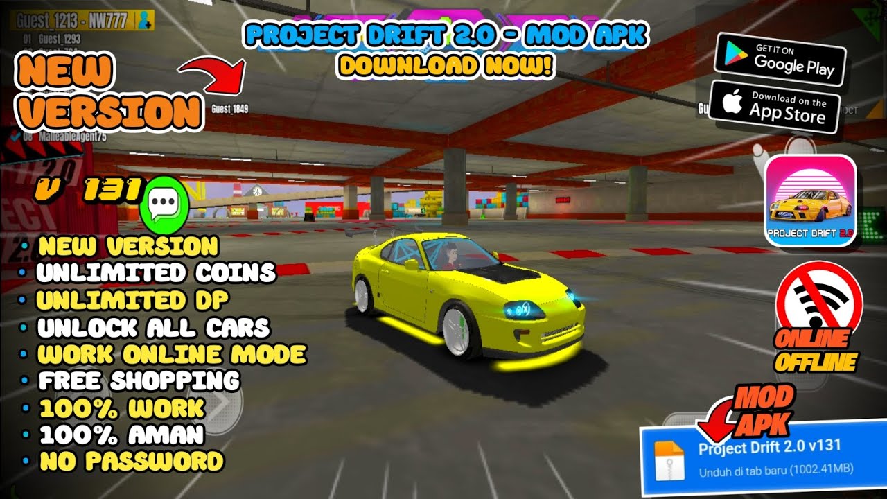 PROJECT DRIFT 2.0 MOD APK TERBARU 2025 VERSI 131 - Unlimited money & no ...