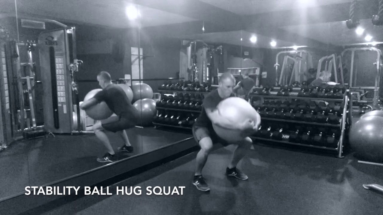 Stability Ball Hug Squat - Upside Strength Exercise Library - YouTube