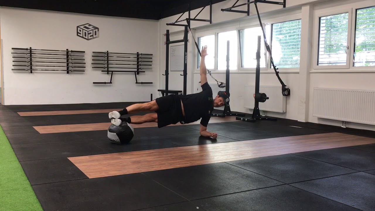 Medicine Ball Side Plank - YouTube