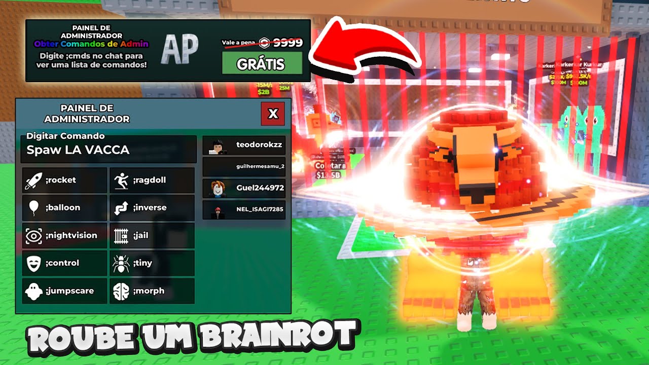 RÁPIDO! COMO CONSEGUIR COMANDOS ADMIM GRATIS NO ROUBE UM BRAINROT - YouTube