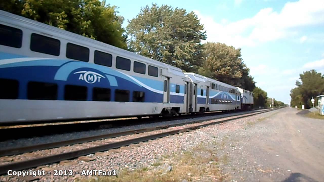 AMT Montreal commuter trains - August 2013 - YouTube