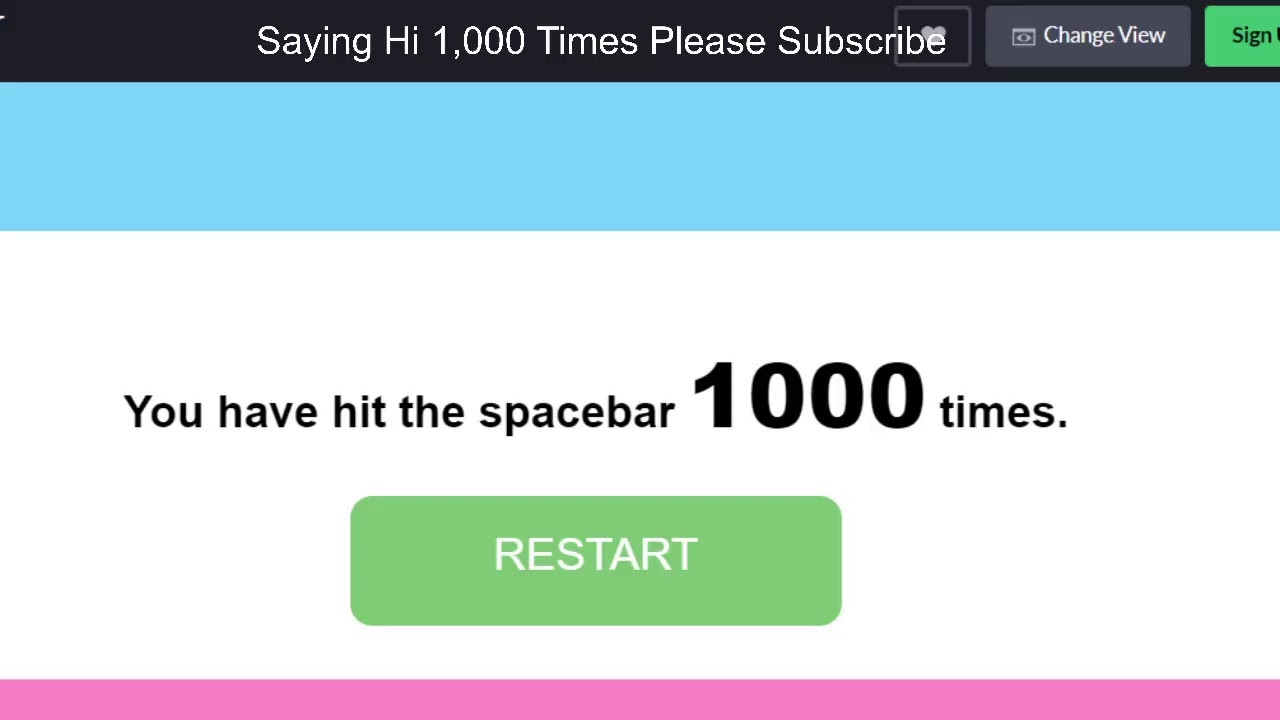 Saying "Hi" 1,000 Times - YouTube