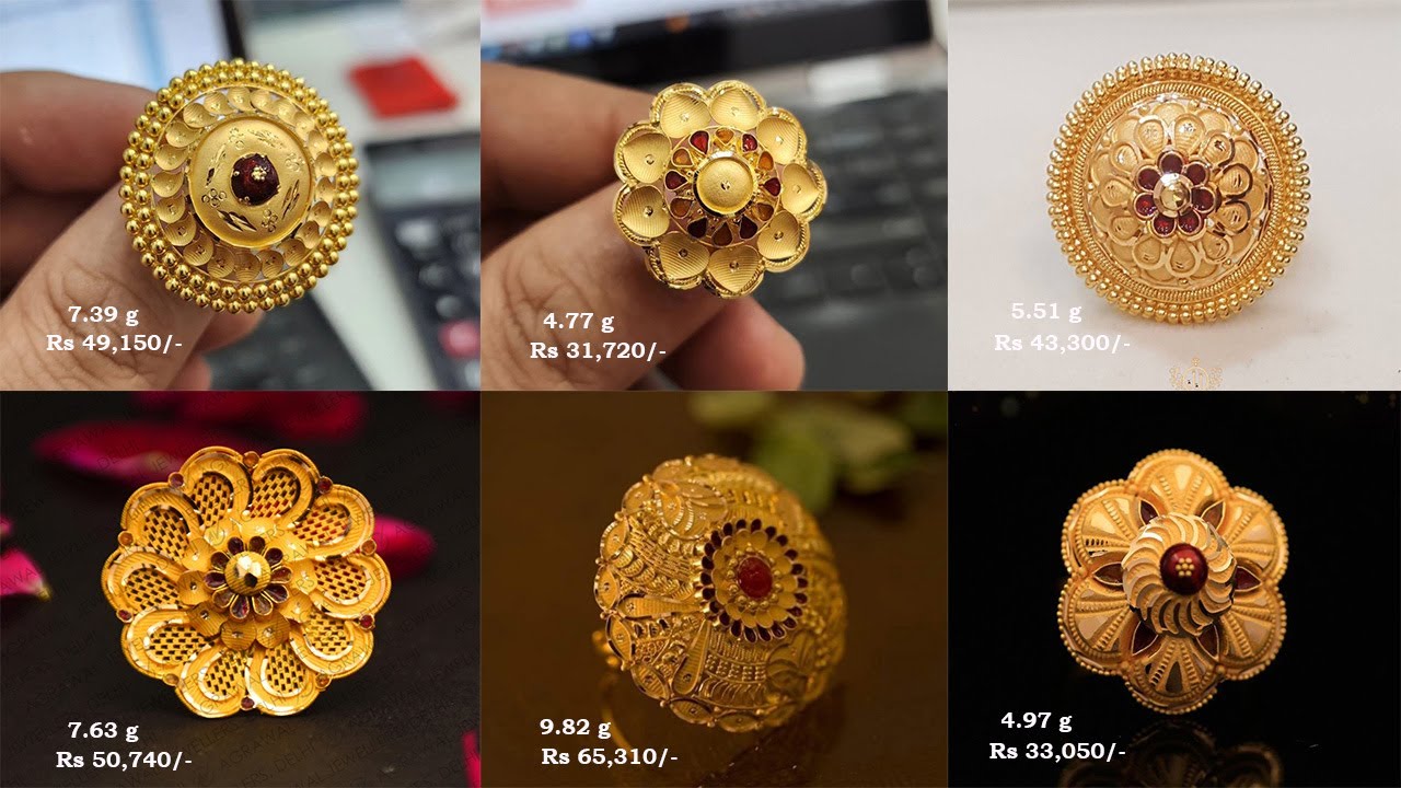 Latest Gold Umbrella Rings Designs With Weight And Price || Shridhi ...