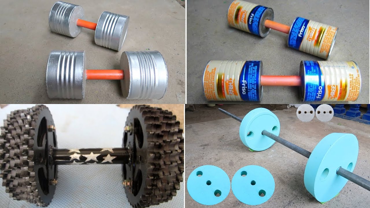 Awesome Homemade Dumbbells - YouTube