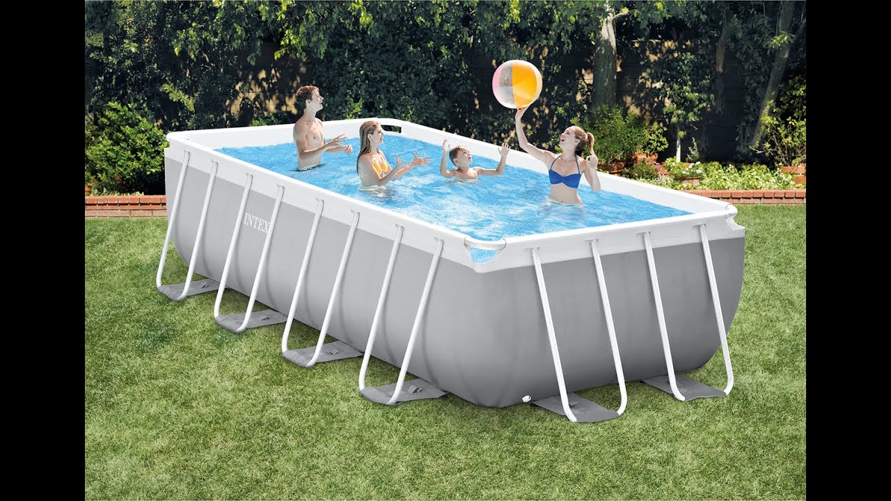 Intex Prism Frame Premium Rectangular Above Ground Pools - YouTube