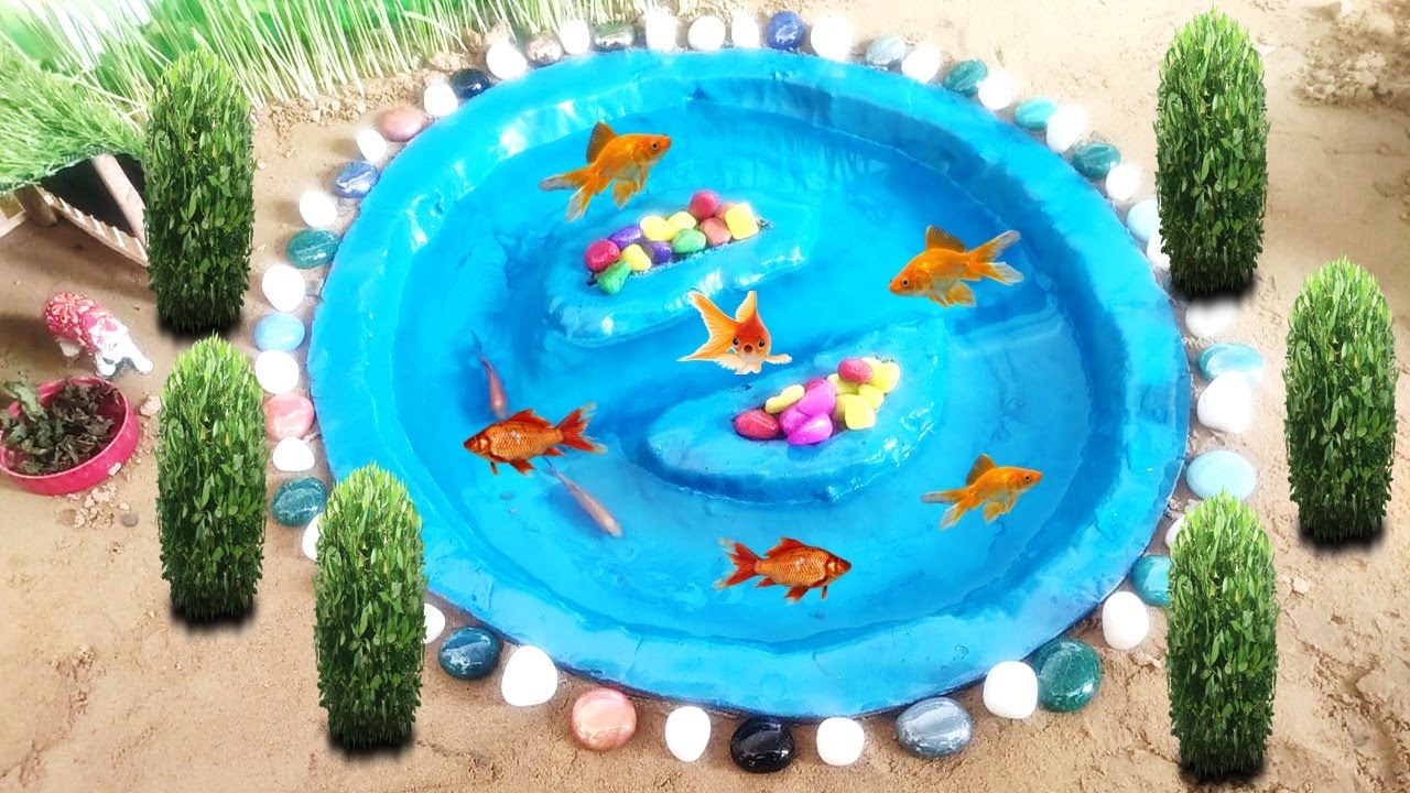 DIY Mini Farm : Miniature Fish Pond : Kids Videos : Miniature farming ...