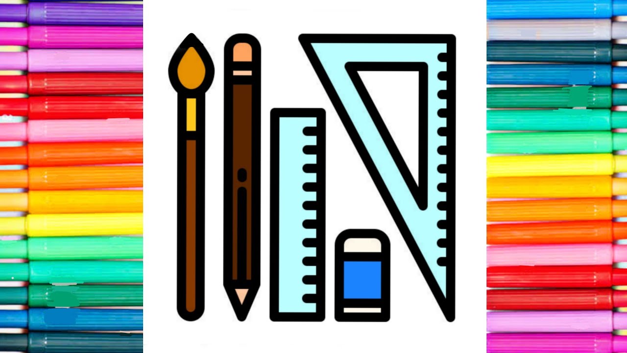 How to draw cute easy stationary drawing - YouTube