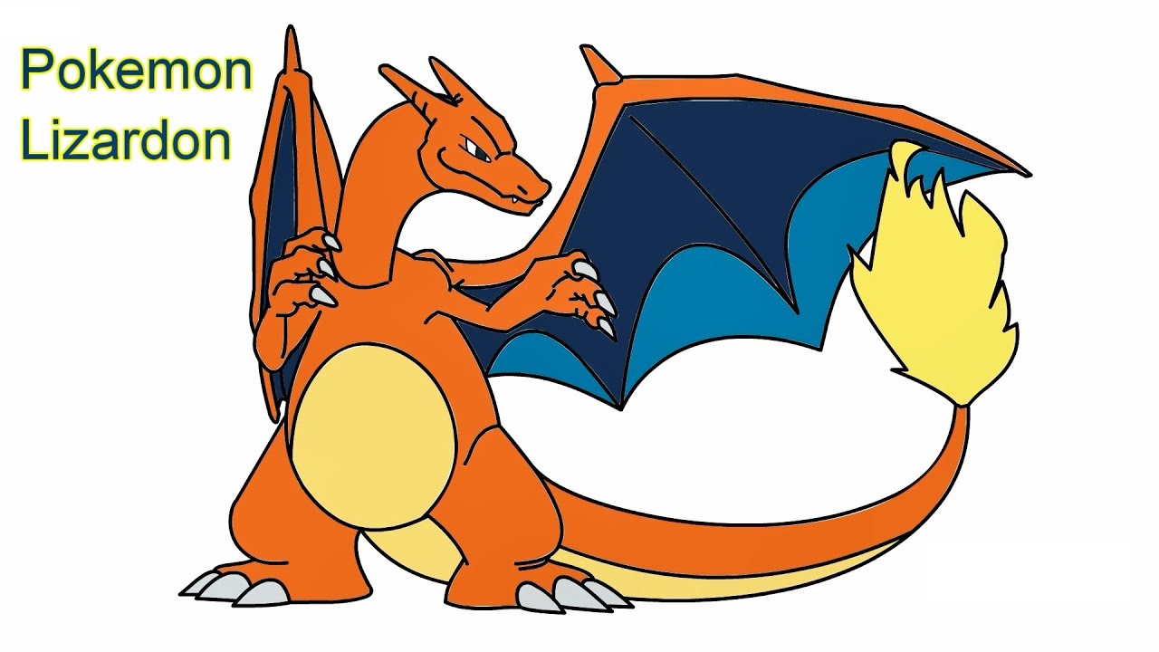 Vẽ Pokemon Hệ Lửa - Rồng Lizardon Mega Y - YouTube