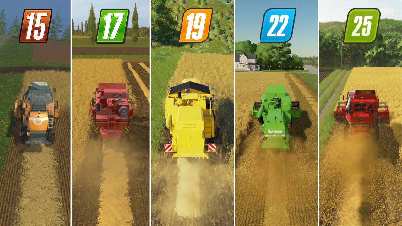 Farming Simulator Evolution: Harvesting FS13 vs. FS15 vs. FS17 vs. FS19 ...