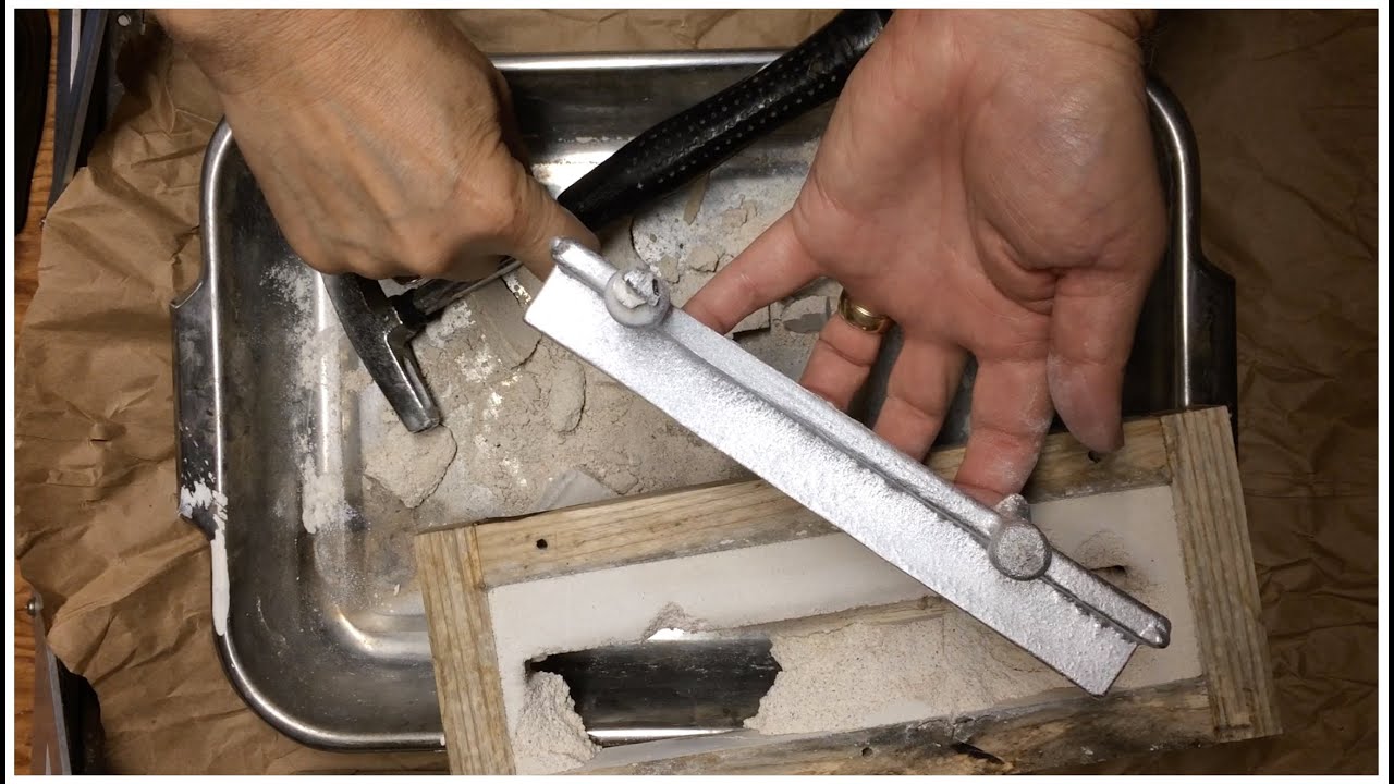 Aluminum Casting with Plaster and Sand Molds - YouTube