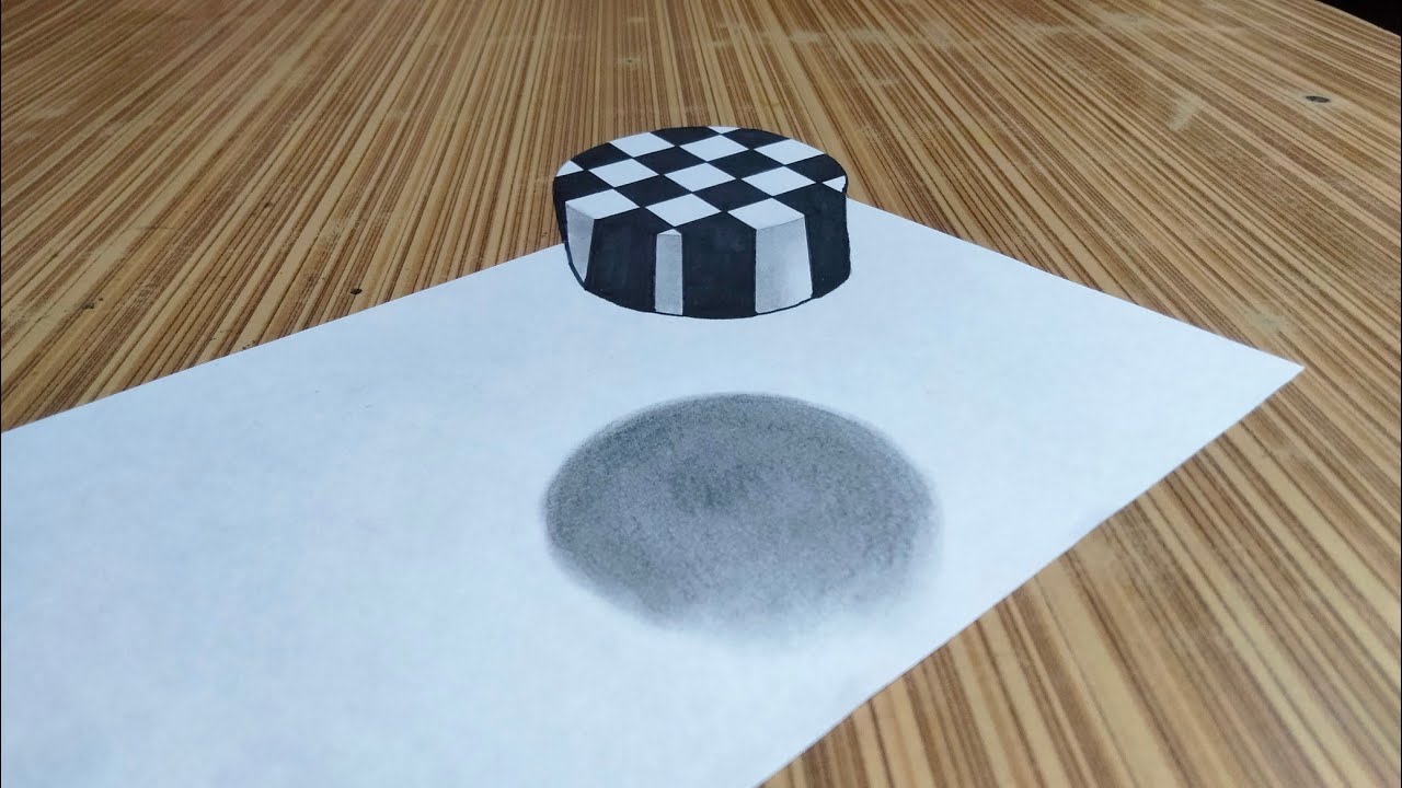3D trick art on paper, try to do floating chess ♟️ - YouTube