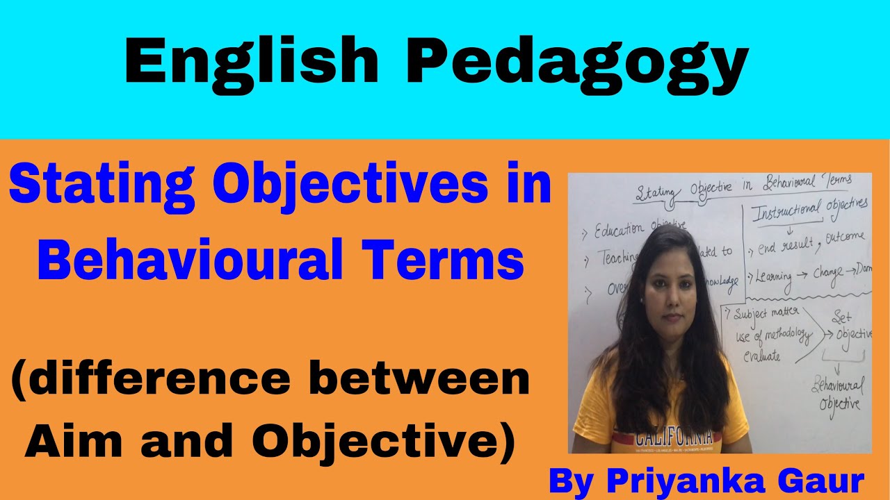 L:-4 Stating Objectives in Behavioural Terms | English Pedagogy - YouTube