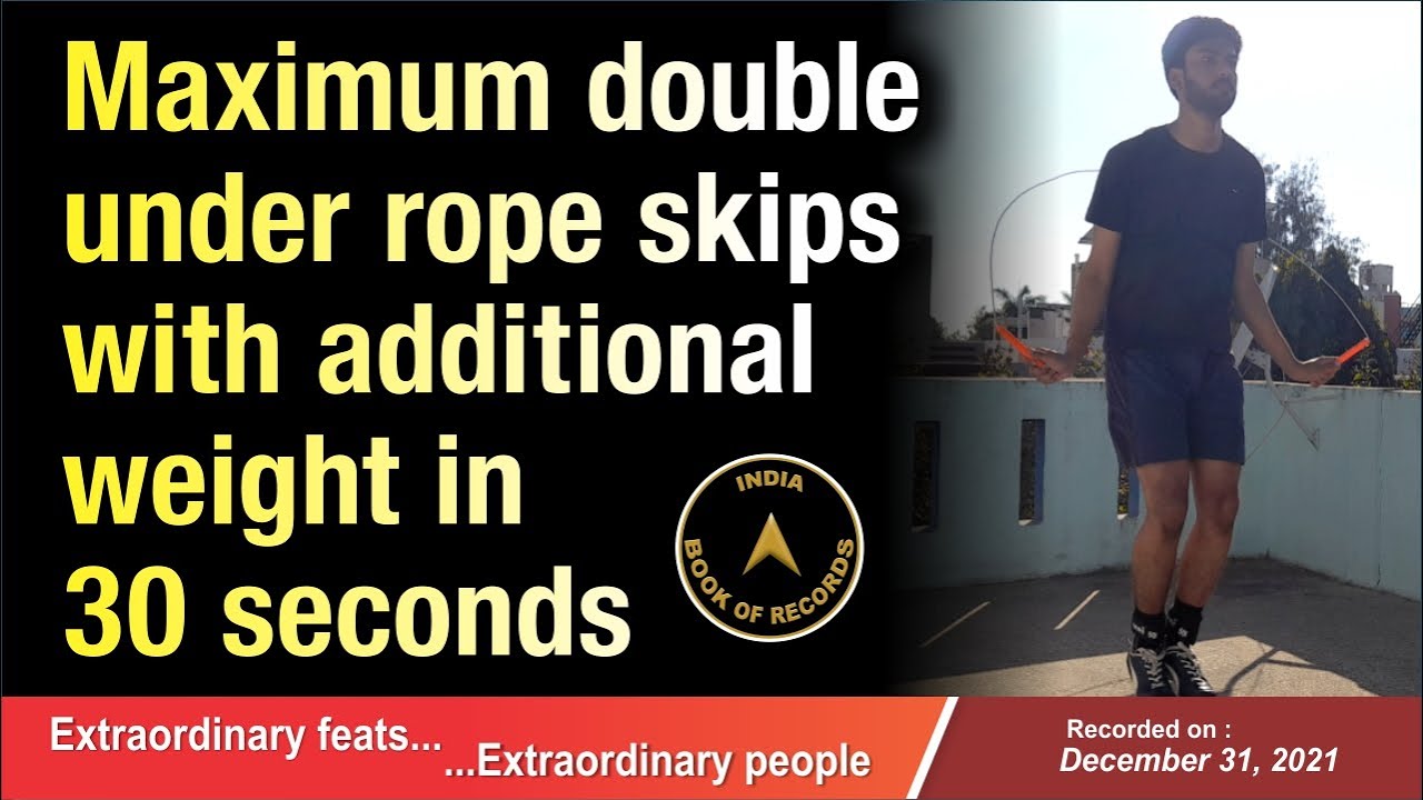 Maximum double under rope skips with additional weight in 30 seconds ...