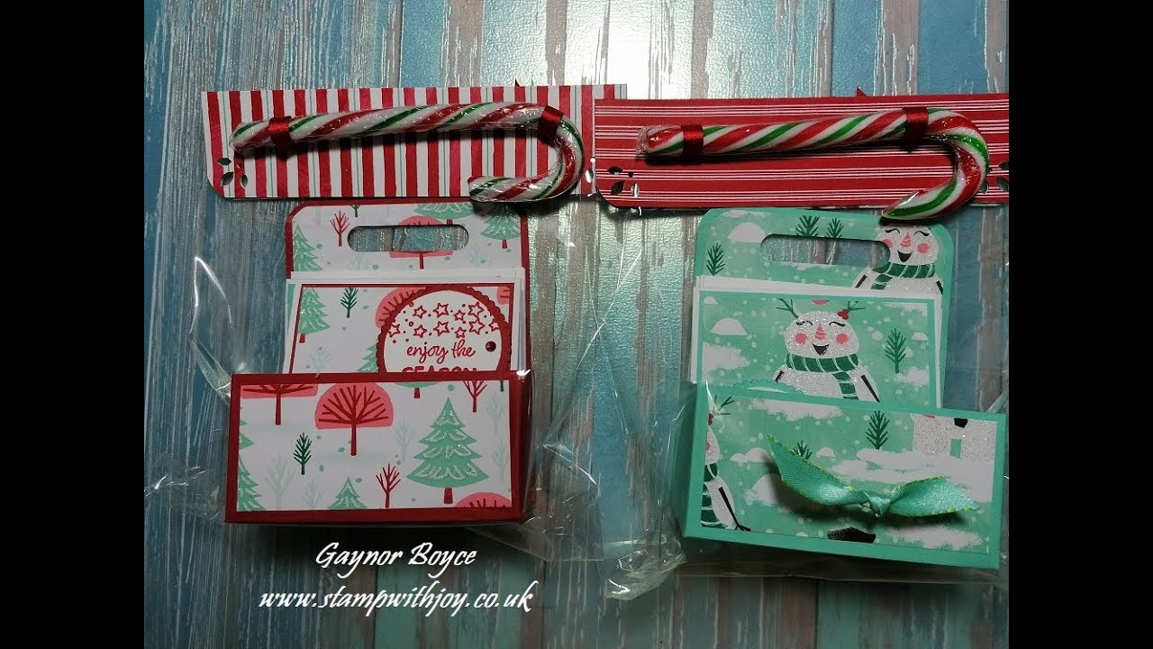 3 x 3 note cards and Candy Cane for Craft fairs - YouTube