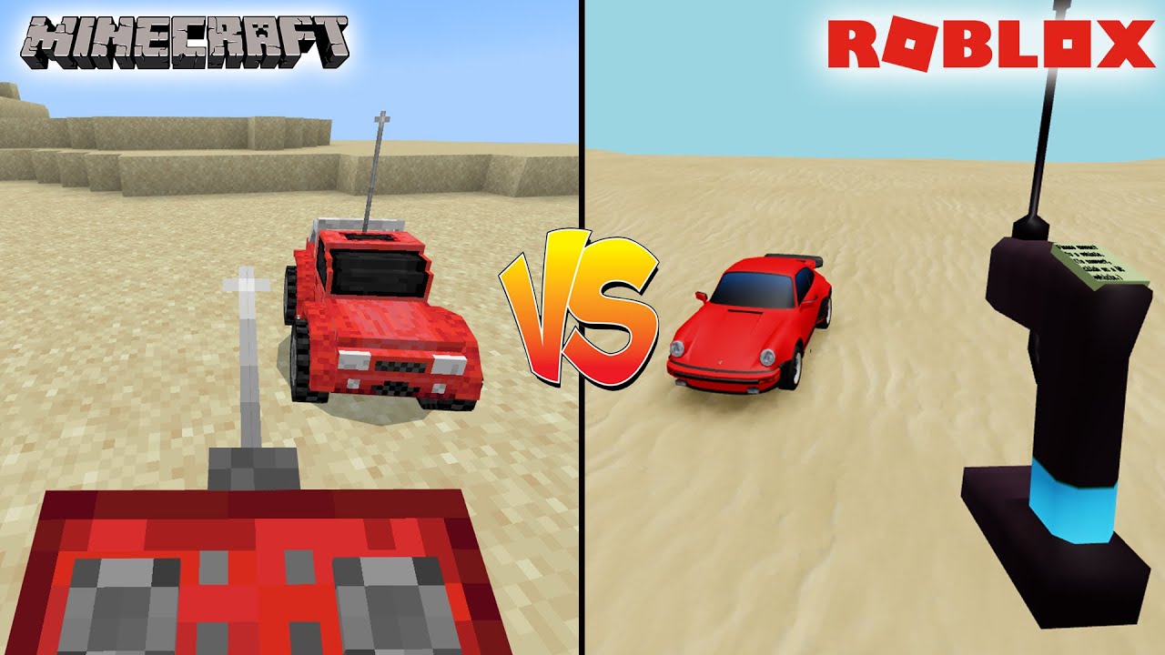 MINECRAFT RC CAR VS ROBLOX RC CAR - WHICH IS BETTER? - YouTube