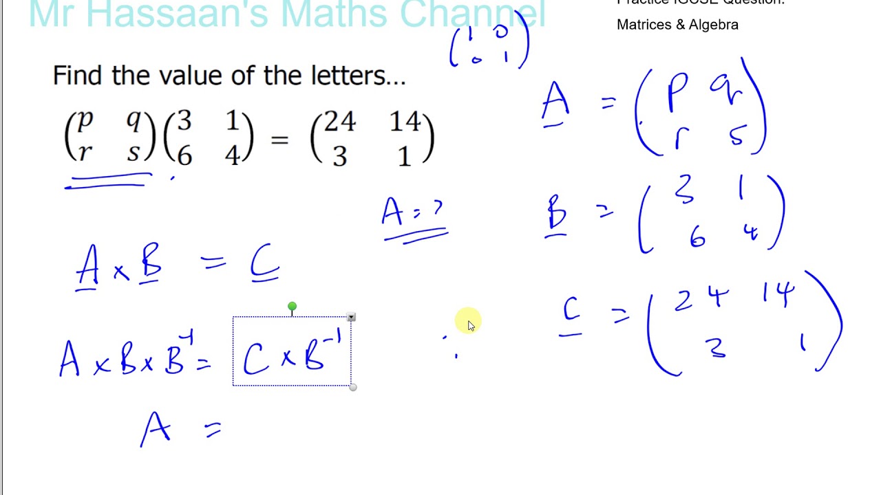IGCSE STYLE Matrix Algebra - YouTube