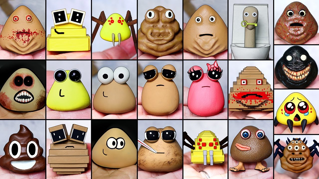Making All Pou & Sad Pou & Bou's Revenge Sculptures Timelapse ...