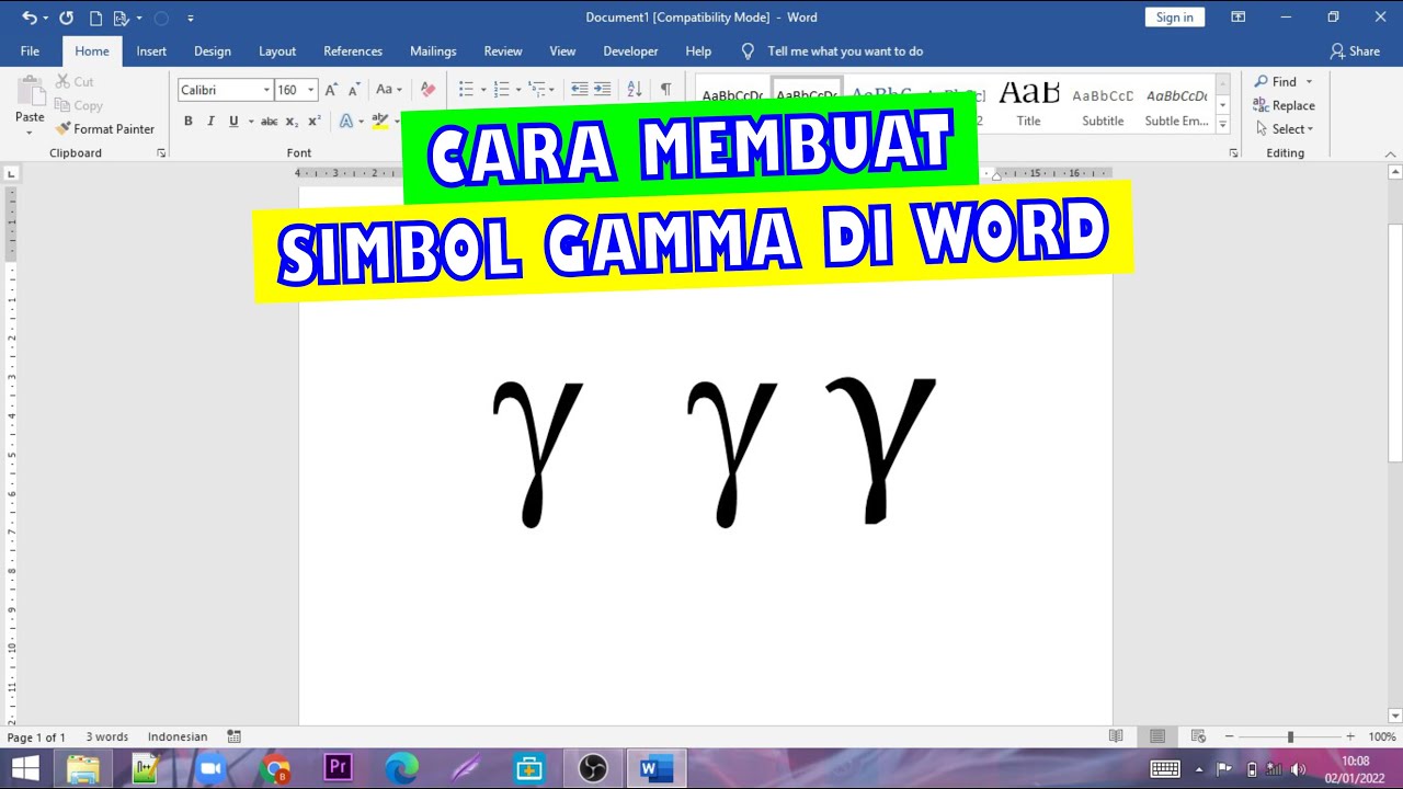 Cara Membuat/Memunculkan Simbol Gamma di Microsoft Word - YouTube