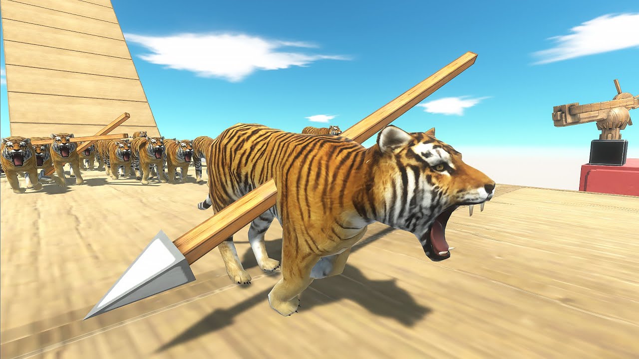 Animals run and fall from a very high track! Will they be able to reach ...