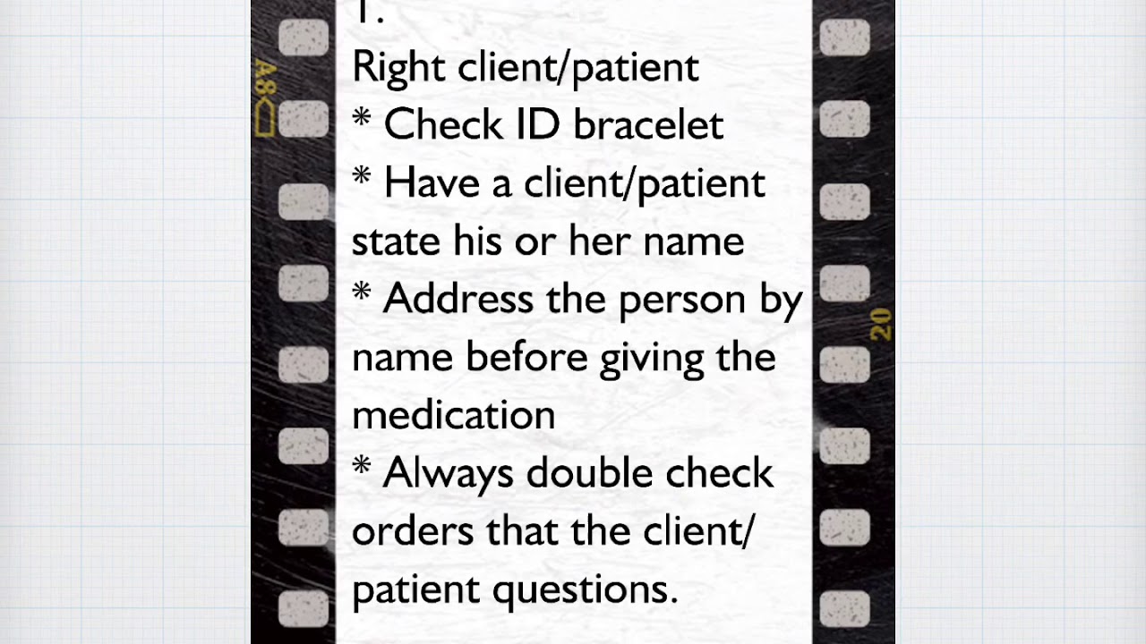 Nursing101: 12 Rights of Medication Administration - YouTube