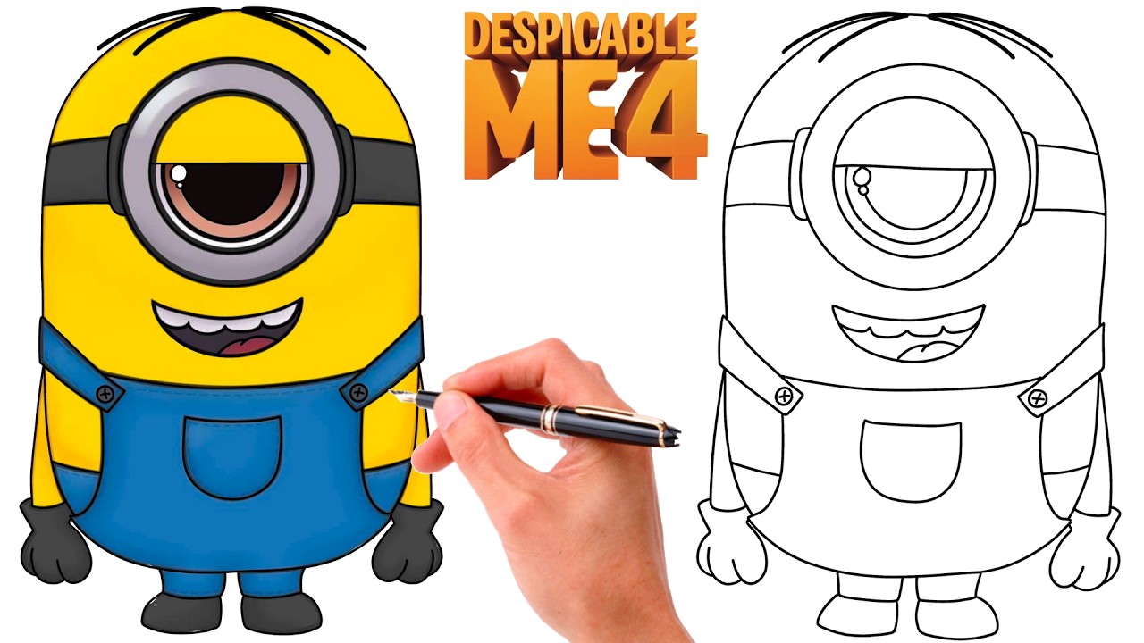 How To Draw STUART the MINION From DESPICABLE ME | Despicable Me ...