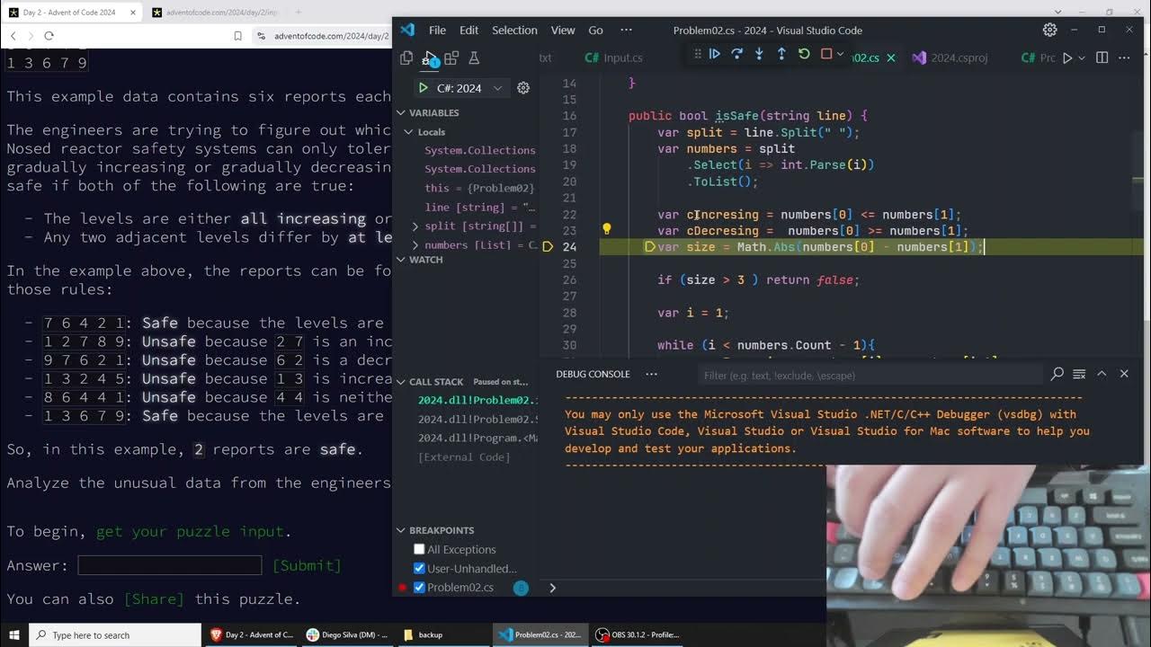 Solving Advent Of Code 2024 - Day 2: Red Nosed Reports (Part one) - YouTube