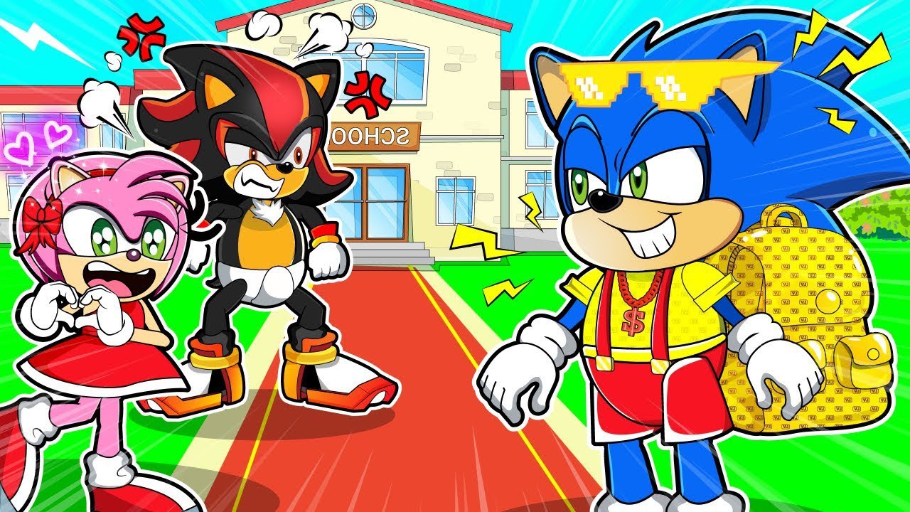 Rich Baby SONIC! When Rich Kid go to School? Baby Sonic Daily Life ...
