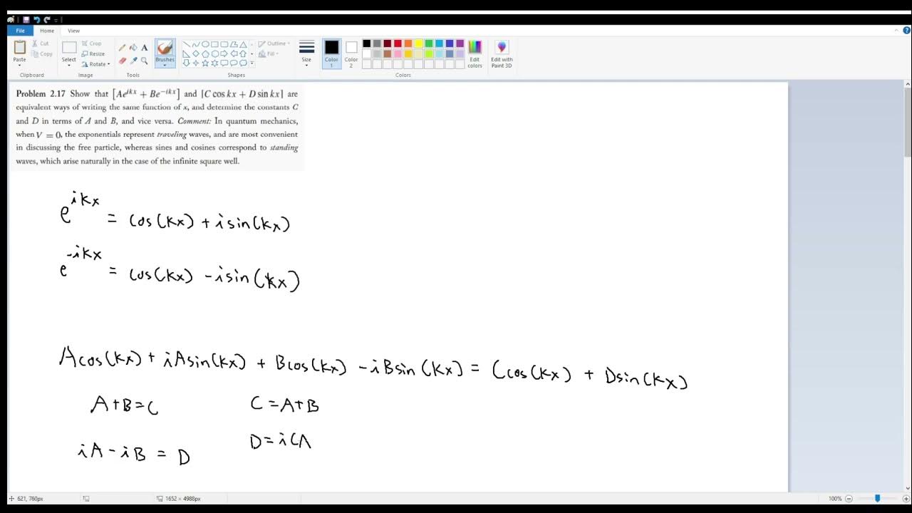 Griffiths QM Problem 2.17 - YouTube
