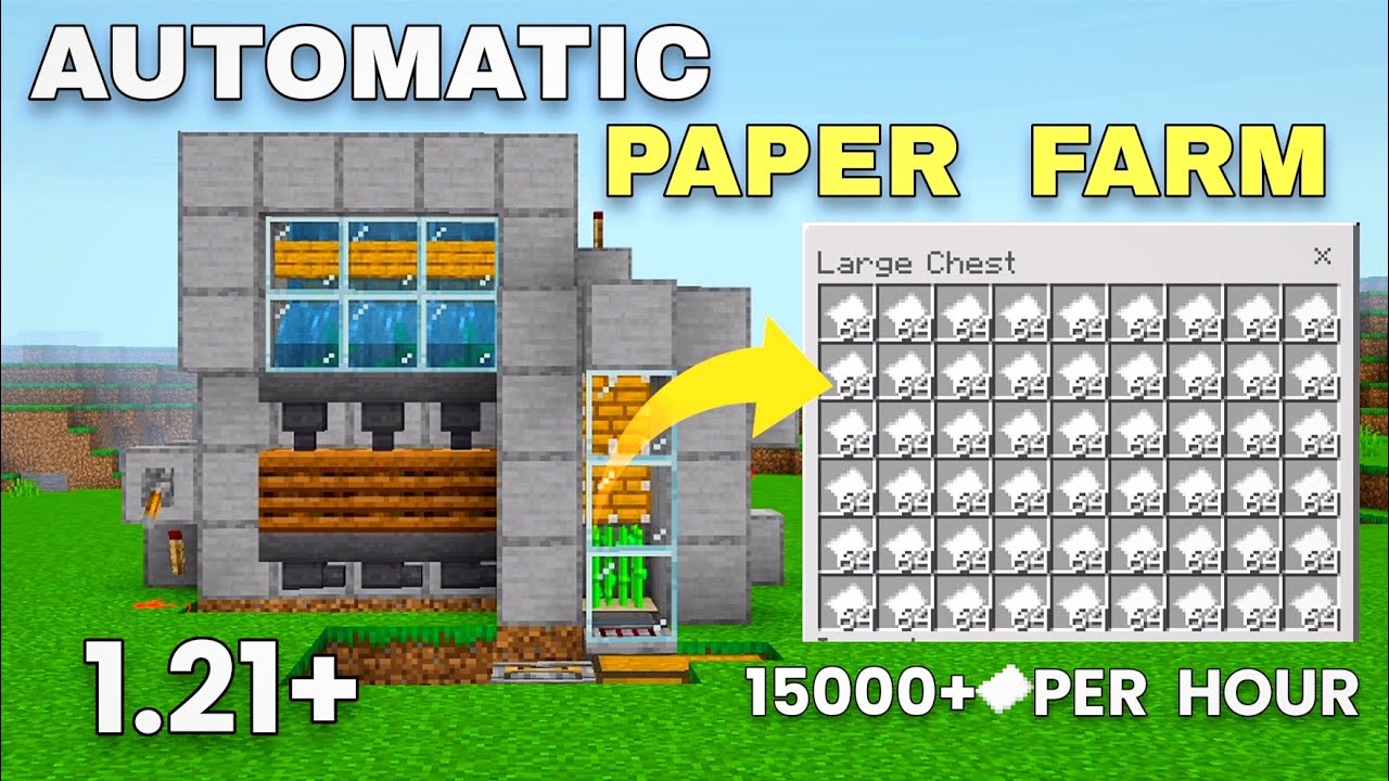 EASY Infinite PAPER/SUGAR CANE Farm In Minecraft PE 1.21!.Tutorial ...