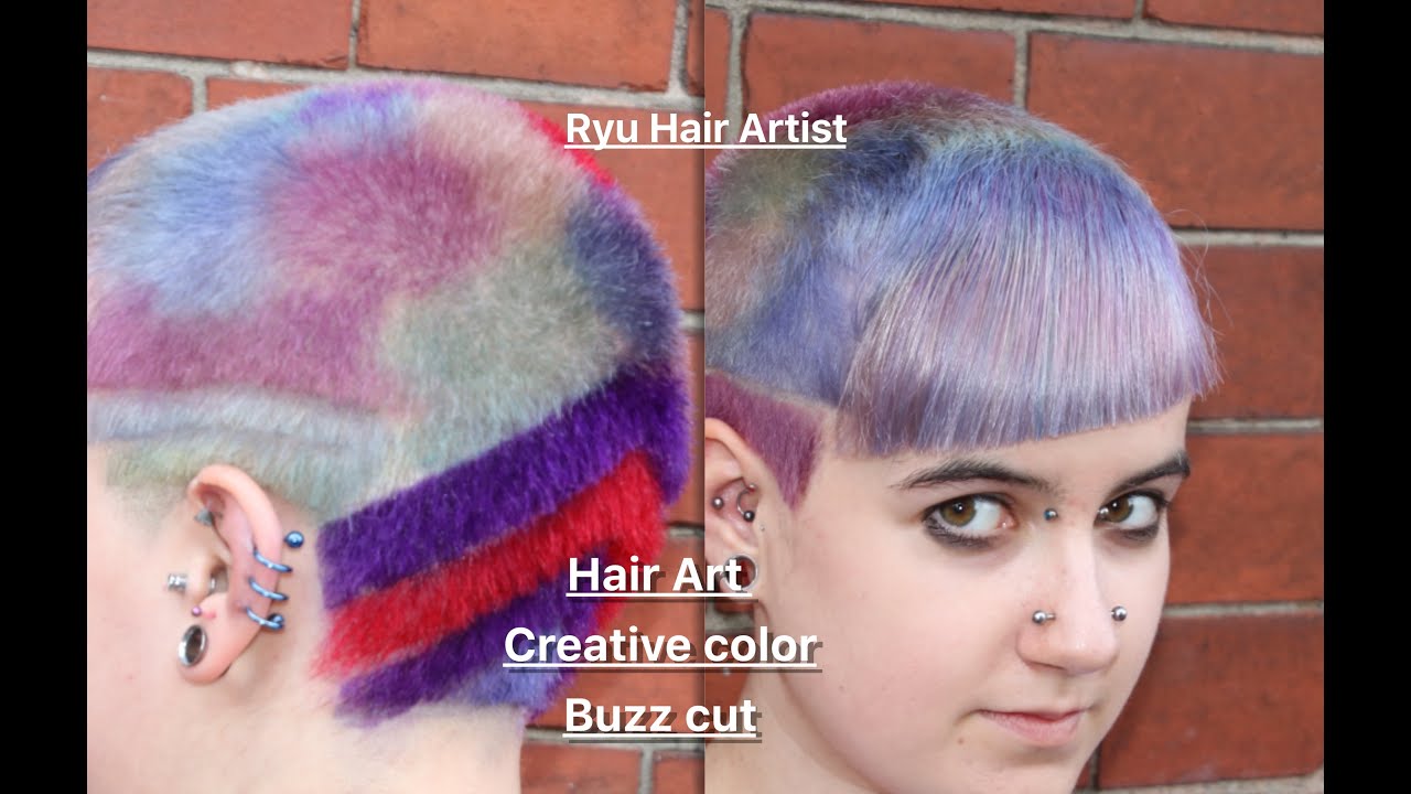 Buzz cut women！Creative color！おしゃれ坊主 Japanese ver. - YouTube