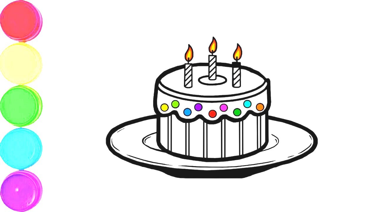 How to Draw Birthday Cake🎂 || Easy Drawing Birthday Cake Step by Step🎈 ...