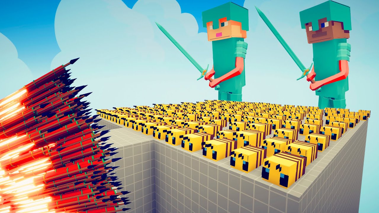 100x MINECRAFT BEE + DIAMOND STEVE & ALEX vs EVERY GOD - Totally ...