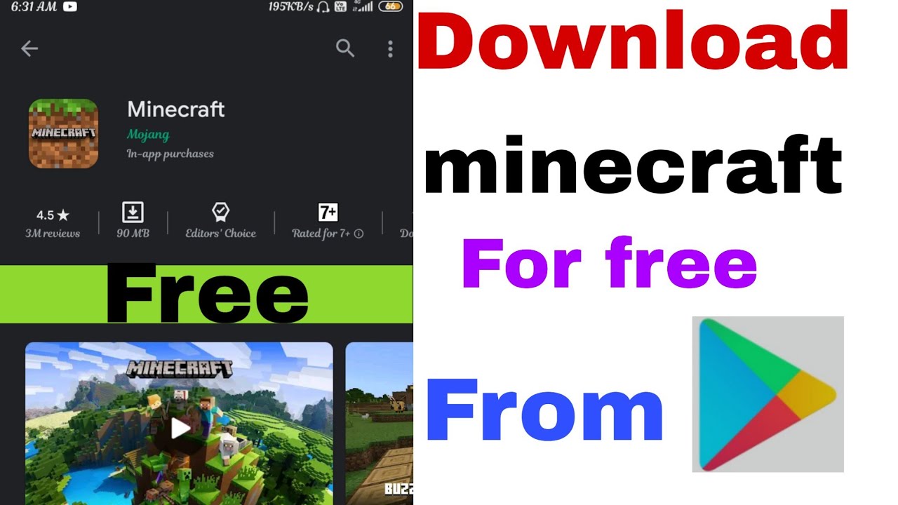 How to download Minecraft for free Android version from playstore( EIZ ...