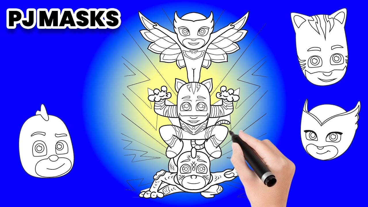 Draw PJ Masks Heroes Step by Step | Catboy, Owlette & Gekko Drawing Fun ...
