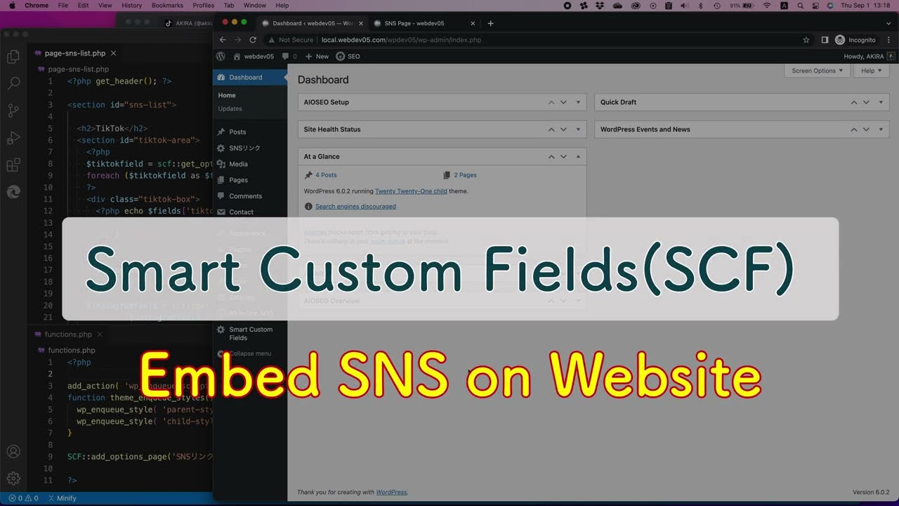 Embed SNS on Website（Smart Custom Fields(SCF) ）| WordPressのカスタムフィールドを使っ ...
