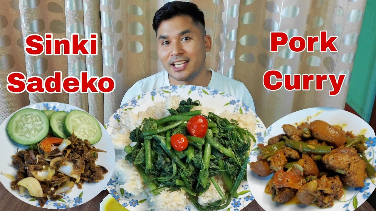 Pork curry Sinki ko aachar Mukbang 🇳🇵 ️ | FoodieAjaya | Nepali Food ...