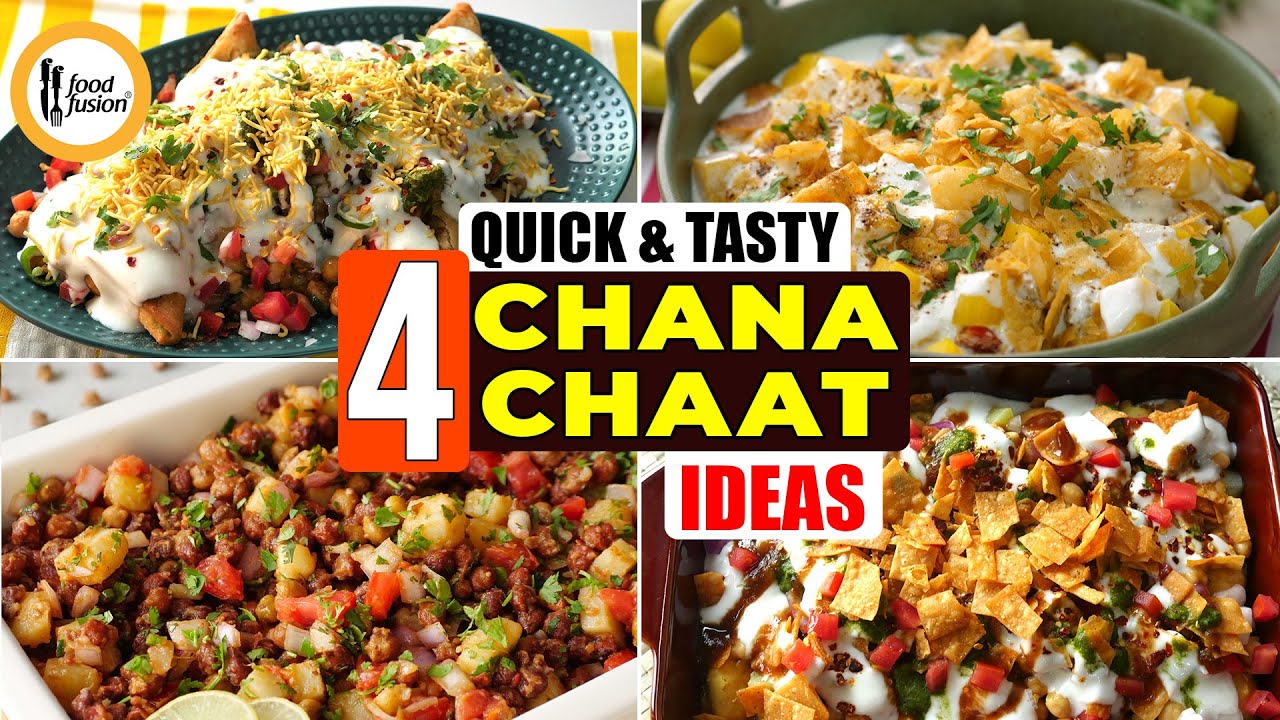 Quick & Tasty 4 Chana Chaat Ideas by Food Fusion - YouTube