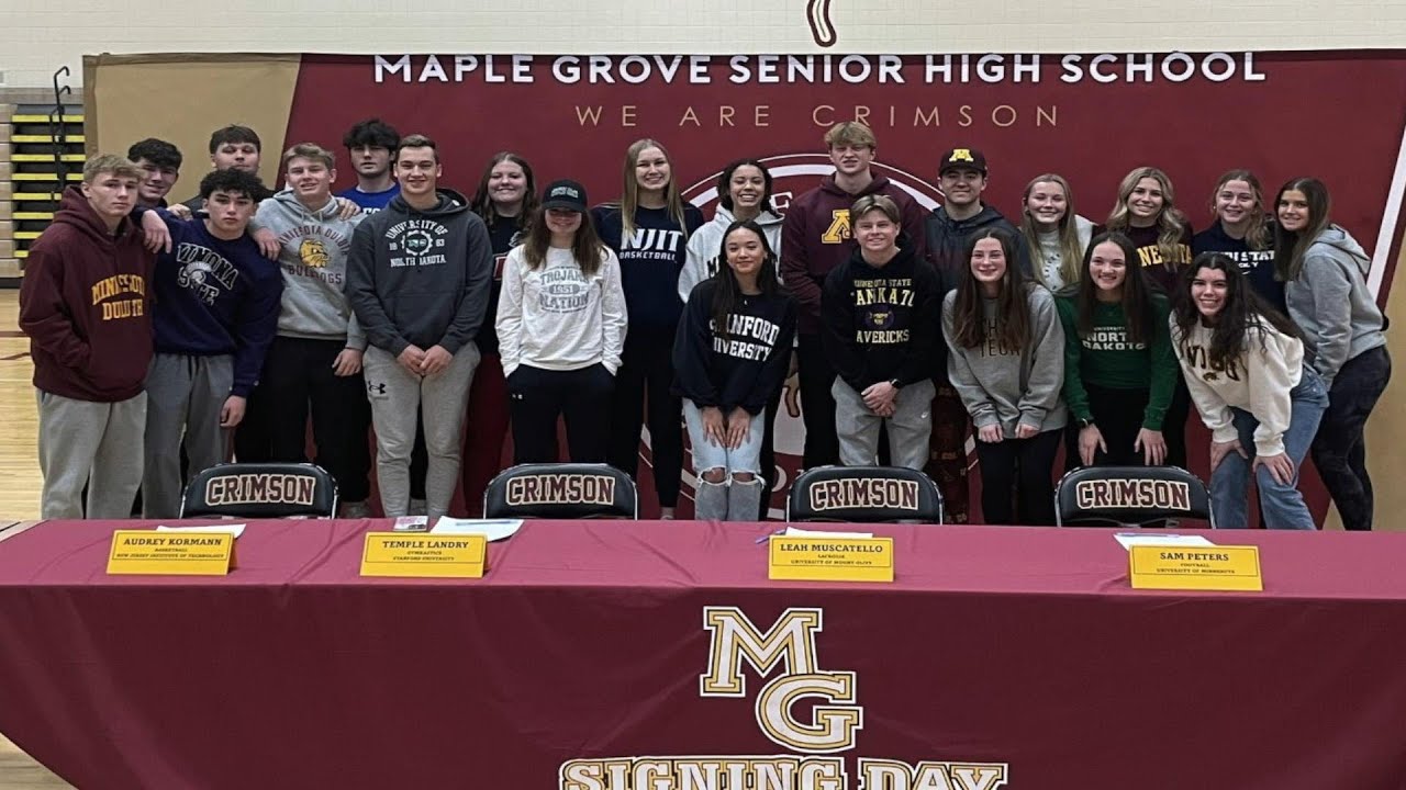 23 Seniors Honored at Maple Grove Signing Day Ceremony - YouTube