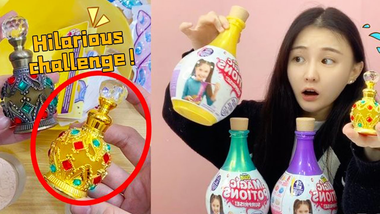 Hilarious challenge! There is a "magic potion" in the magic bottle! One ...