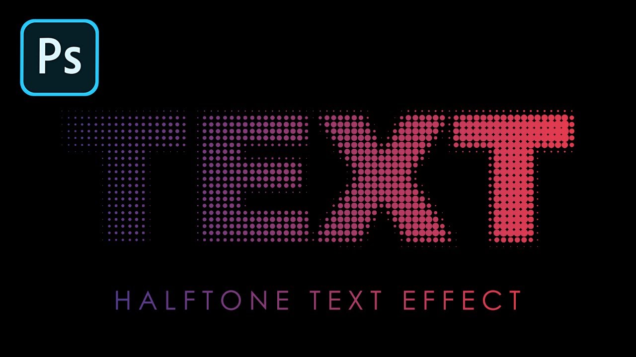 How to create HALFTONE TEXT EFFECT in photoshop | Urdu/Hindi - YouTube