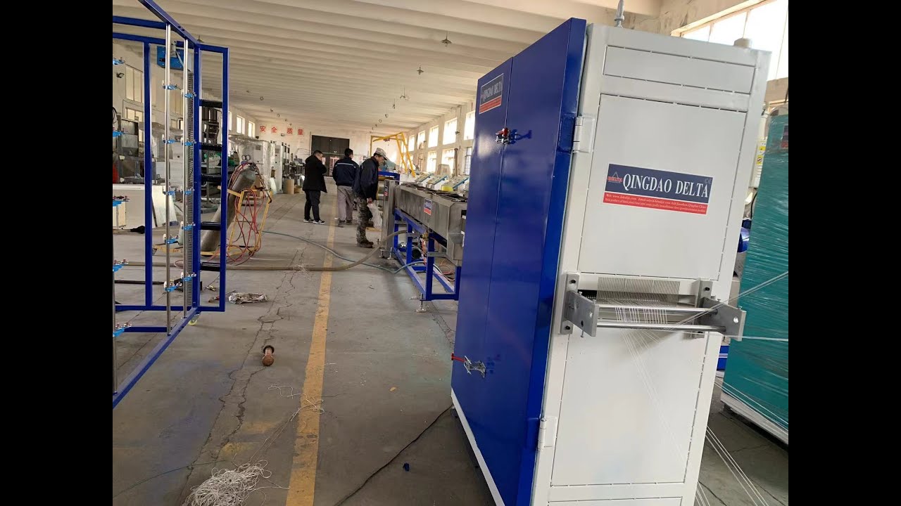 polyester fiber reinforcement heavy packing straps making machine - YouTube
