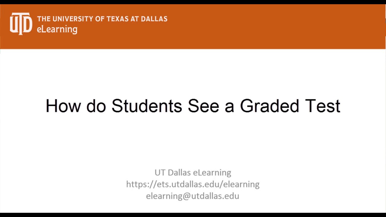 How Do Students See A Graded Test - YouTube