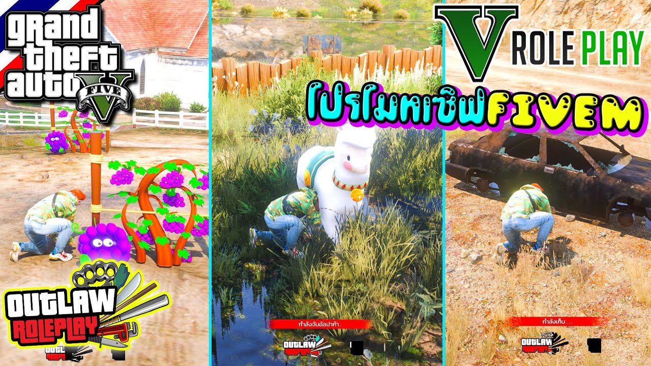 GTA V : Roleplay - โปรโมทเซิฟ FiveM OUTLAW รีวิวระบบ งานฟาร์มทั่วเซิฟ ...